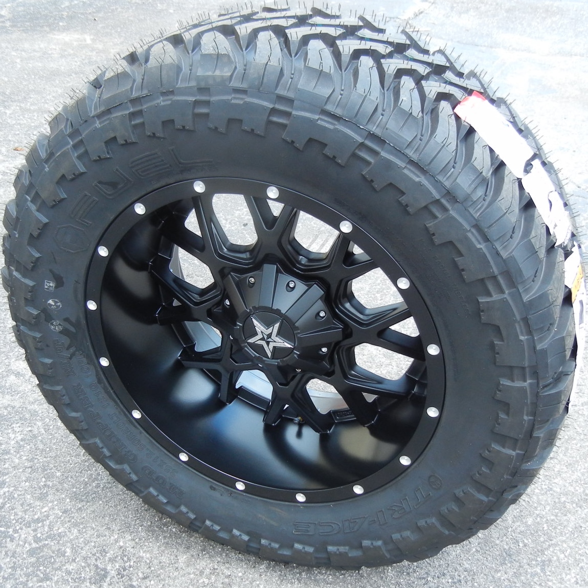 Sell 20" BLACK DROPSTARS 645 WHEELS 35" FUEL MUD M/T TIRES FORD F-250 F ...