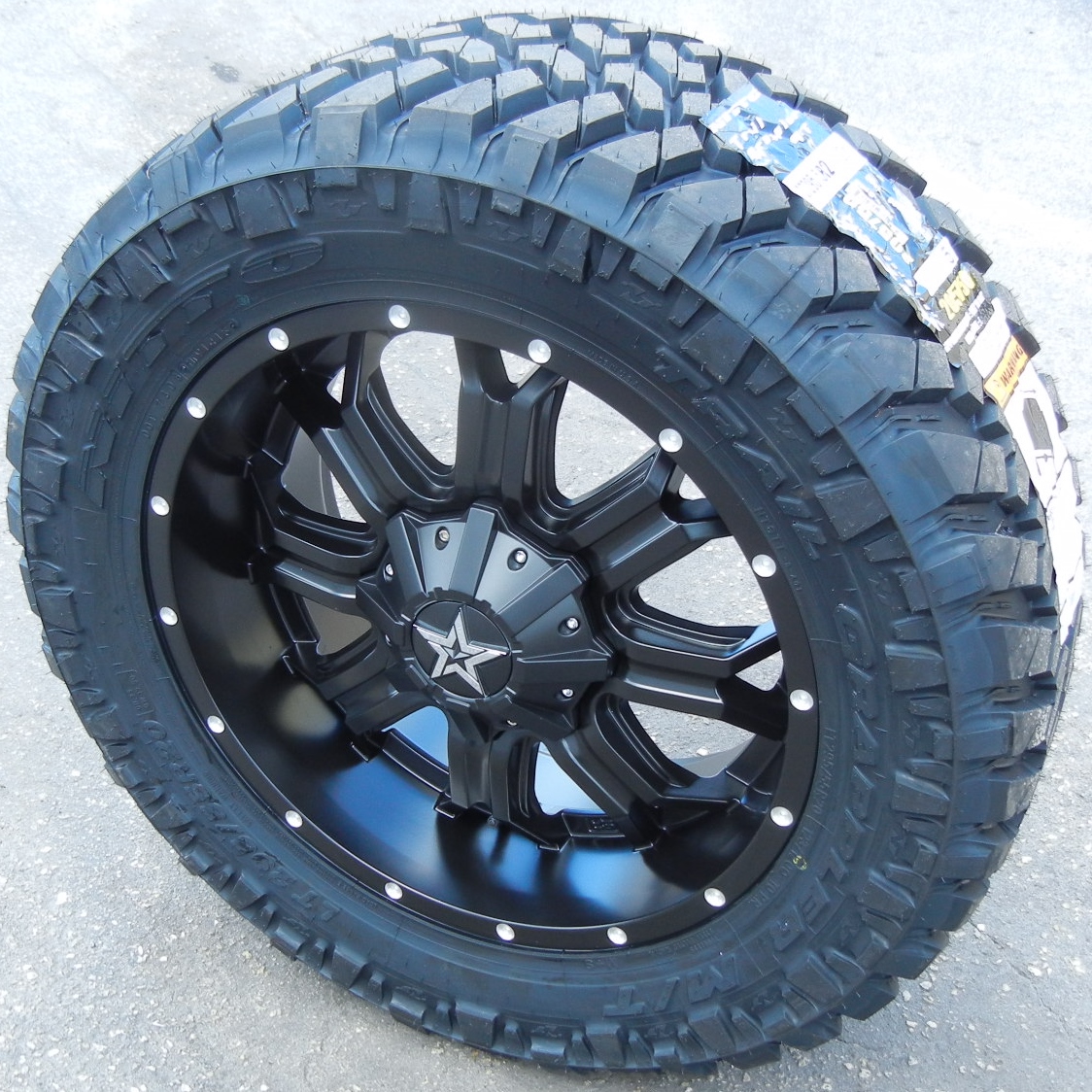 Sell 20X9" BLACK TIS 535B WHEELS RIMS 33" NITTO TRAIL TIRES CHEVY GMC ...