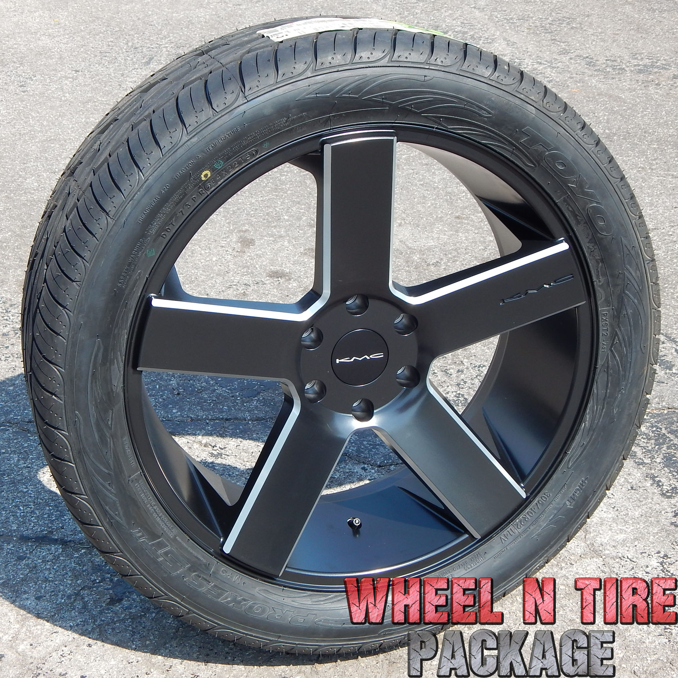 Buy 22" BLACK KMC MC 5 WHEELS RIMS TOYO PROXES STII TIRES SILVERADO ...