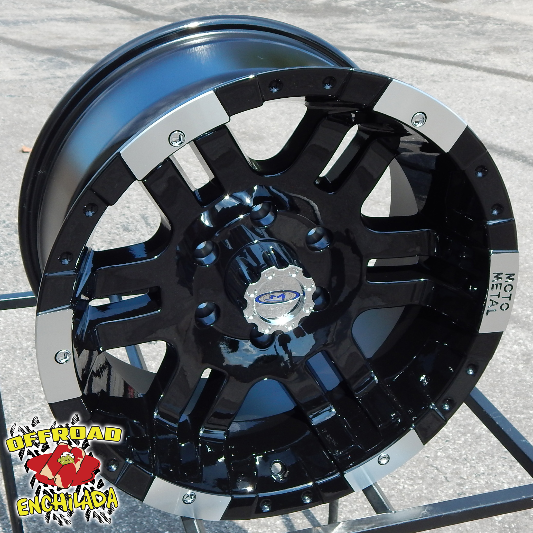 16x8" BLACK MOTO METAL MO951 WHEELS RIMS SILVERADO SIERRA HD DODGE RAM ...
